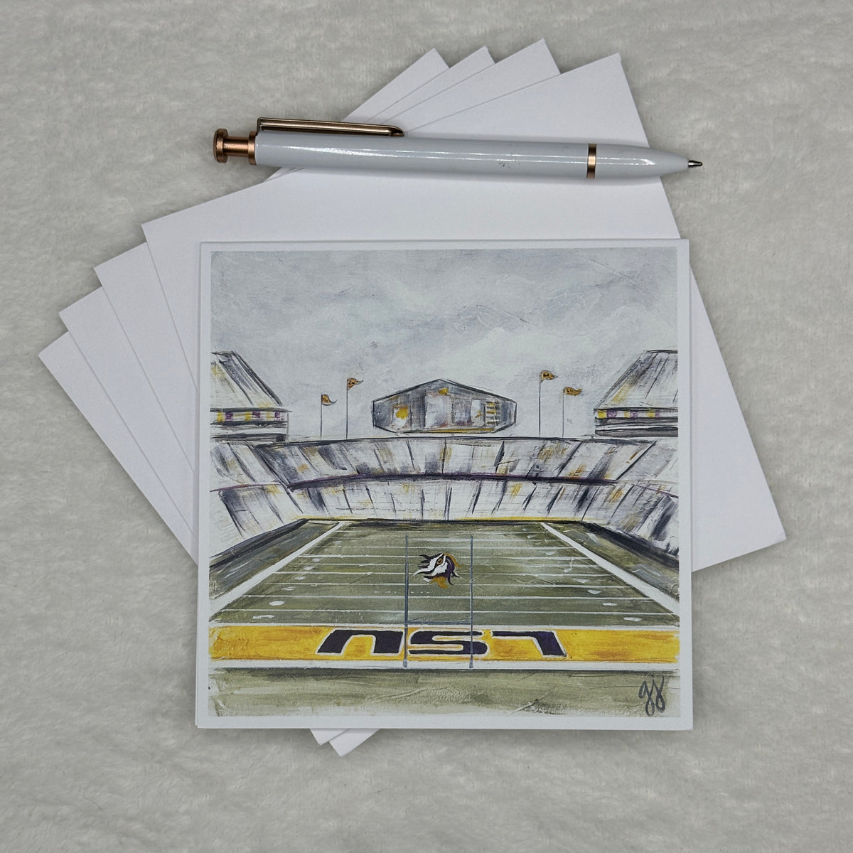 LSU - Tiger Stadium Note Cards – Georgia Jane Design